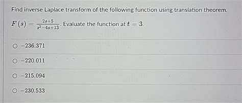 Solved Find Inverse Laplace Transform Of The Following