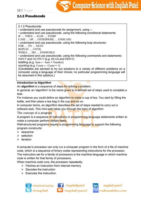 Igcse And O Level Computer Workbook For P2 By Inqilab Patel Pdf Programming Languages Computing