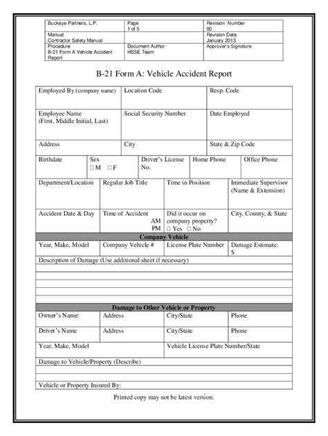 Fillable Online Cs B 15 Form A Vehicle Accident Report Fax Email Print Pdffiller