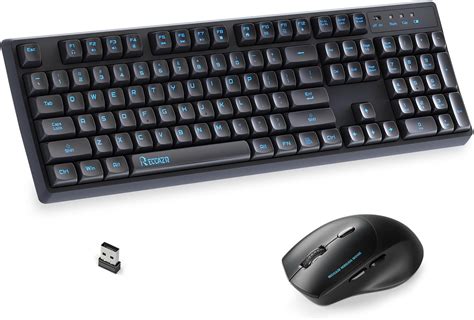 Wireless Keyboard And Mouse Combo Reccazr 2 4g Full Sized Wireless Computer