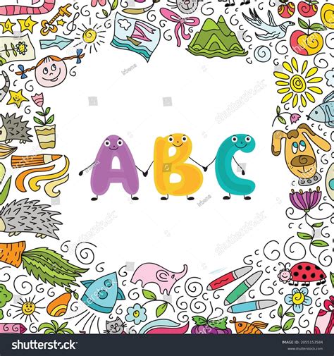 Cute Cartoon Abc Vector Illustration Stock Vector Royalty Free