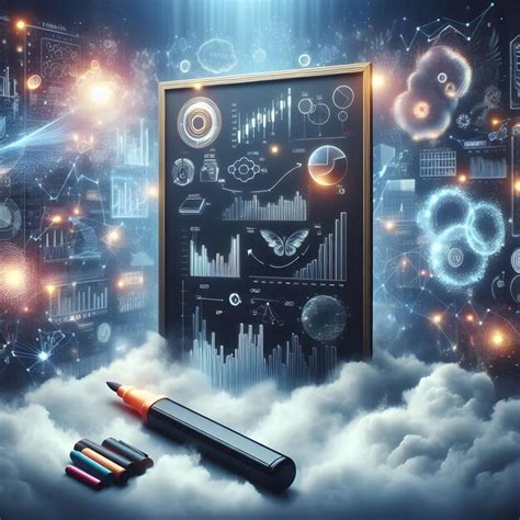 Photo Realistic Blackboard With Data Visualization And Highlighter Concept For Business Analysis