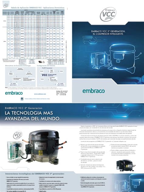 Embraco Vcc 3era Generacion Pdf Propiedades Termodinámicas