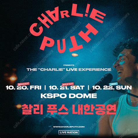 찰리 푸스 내한공연 Charlie Puth Live 티켓 중고나라