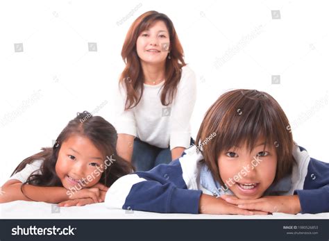 Portrait Japanese Siblings Mother Stock Photo Shutterstock