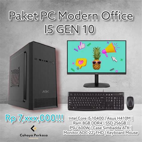 Jual Cpu Komputer Pc Rakitan Pc Deskop Pc Gaming Paket Pc Rakitan Office I