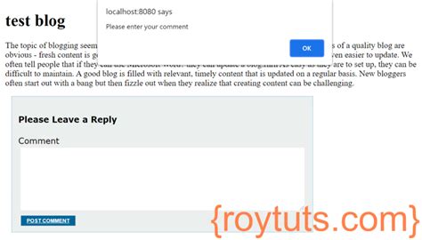 CodeIgniter MySQL AJAX Nested Comment System Roy Tutorials