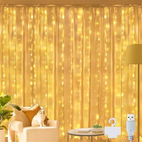 Ollny Curtain Fairy Lights 200 Led 2m X 2m Usb String Light Indoor