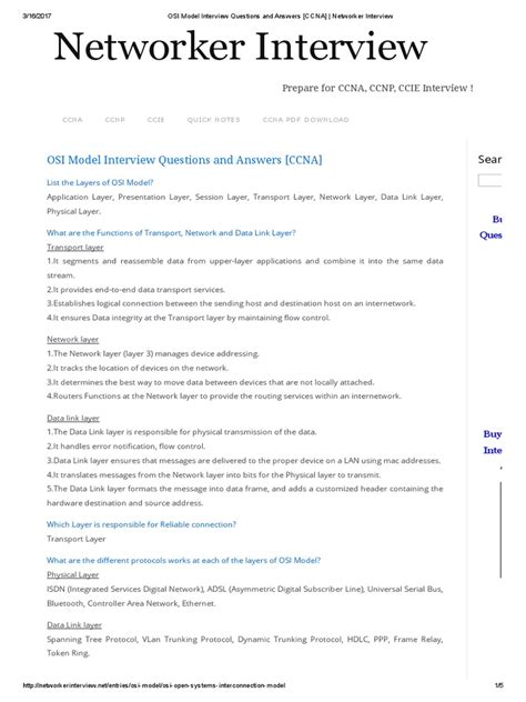1 osi model interview questions and answers ccna networker interview pdf internet
