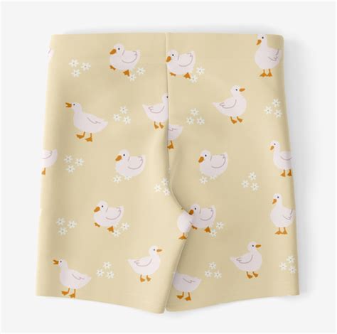 Floral Duck Age Regression Cycle Shorts Agere Yellow Ducky Flower