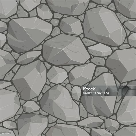 만화 회색 바위 돌 질감 완벽 한 패턴입니다 화강암 자갈 보도 바닥 타일 패턴 벡터 배경 그림 화강암 질감 배경 0명에 대한 스톡 벡터 아트 및 기타 이미지 Istock