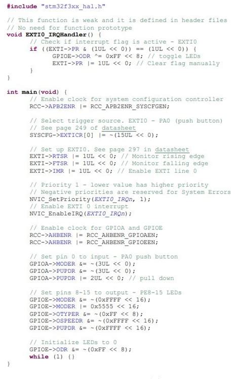 solved write the code for a stm32f3discovery board using