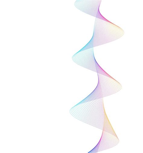 디자인 요소 많은 선의 물결 격리된 흰색 배경에 추상 세로 물결 모양 줄무늬 Creative Line Art Vector 그림