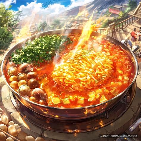 Ai创作图大碗面插画 彬县御面插画 饸饹面插画 打卤面插画 韩国泡面插画 铺盖面插画 美食插画 手绘大排面 炝锅面插画 手绘芝士年糕火锅 西塔大冷面插画 火锅拟人 大锅煮插画 勾魂面插画 漫画