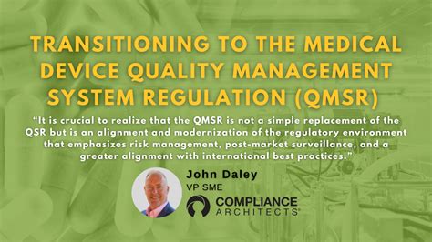 Transitioning To The Medical Device Quality Management System