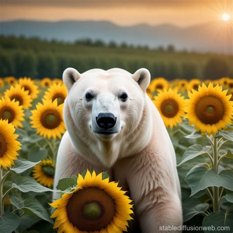 Polar Bear With Beer And Cigar On The Beach Next To Half Naked Girls In
