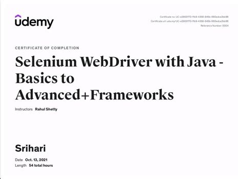 Selenium Webdriver Certification Rahul Shetty Srihari Krishnamurthy