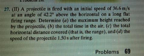 solved a projectile is fired with an initial speed of 36 6