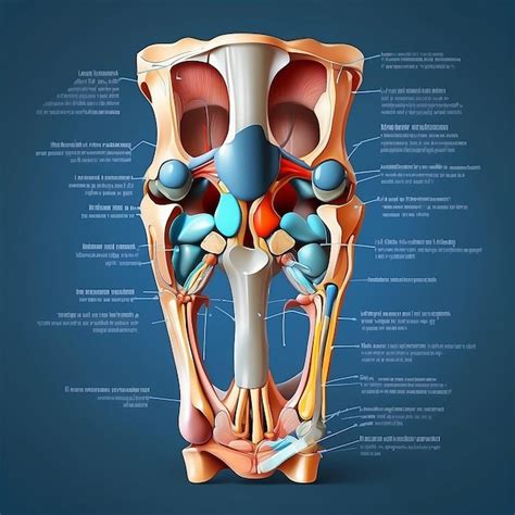 Схема анатомии структуры коленного сустава человека Премиум Ai сгенерированное изображение