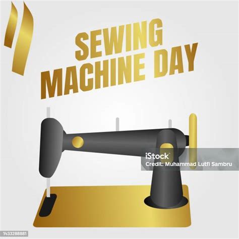 재봉틀 데이 벡터 일러스트 레이 션 인사말 카드 포스터 및 배너에 좋습니다 골동품에 대한 스톡 벡터 아트 및 기타 이미지 골동품 공예 공장 산업 건물 Istock