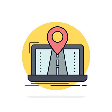 Navigation Map System Gps Route Flat Color Icon Vector 13328581 Vector