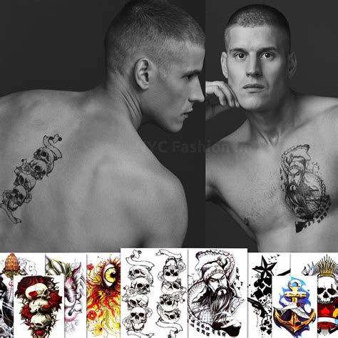 9 Large Cool Temporary Tattoos For Men Adults And