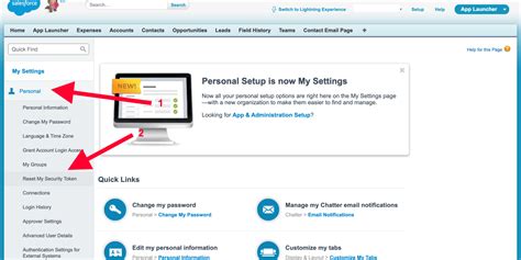 Reset Security Token Option Salesforce Classic