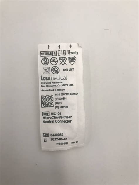 Icu Medical Mc100 Microclave Clear Neutral Connector 50 Bag X Gb Tech Usa