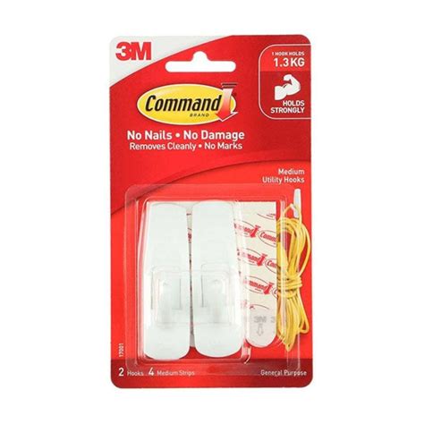 Command Hook 17001anz Medium White Pack Of 2 Box Of 6 Big W
