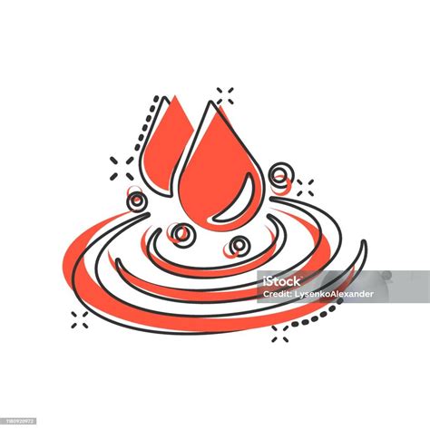 만화 스타일의 물 방울 아이콘입니다 빗방울 벡터 만화 일러스트 그림 그림입니다 물 방울 방울 비즈니스 개념 스플래시 효과 겨울에 대한 스톡 벡터 아트 및 기타 이미지