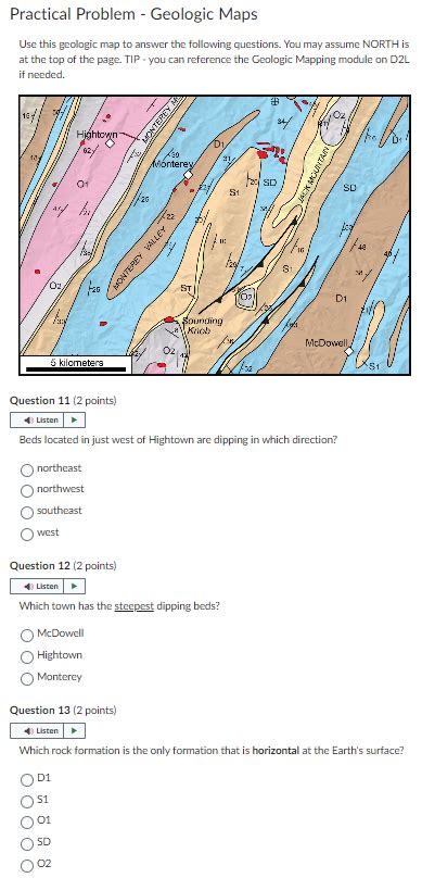 Solved Use This Geologic Map To Answer The Following Chegg Com