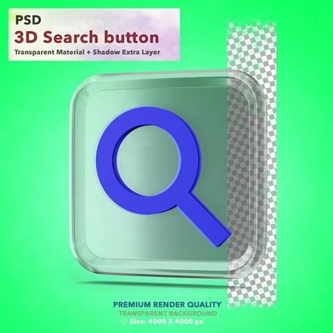 Premium Psd 3d Translucent Search Button