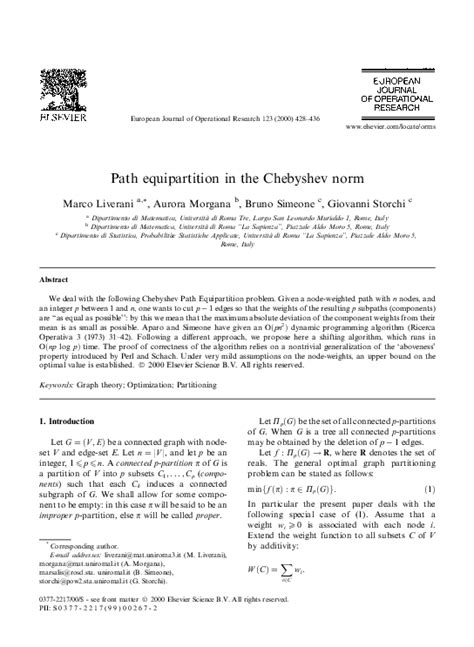 Pdf Path Equipartition In The Chebyshev Norm