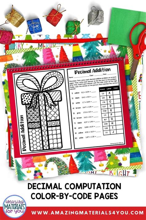 Decimal Addition Subtraction Multiplication Division Holiday Color By Code Decimals Addition