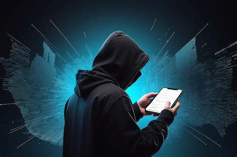 Darkweb Darknet And Hacking Concept Hacker With Cellphone Man Using