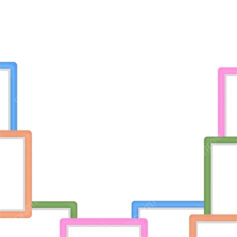 다채로운 추상 모양 테두리 프레임 프레임 국경 정사각형 Png 일러스트 및 Psd 이미지 무료 다운로드 Pngtree