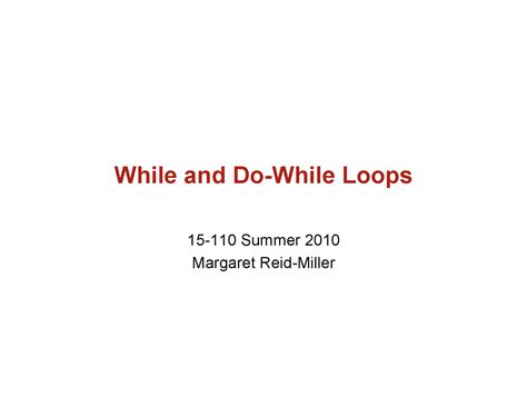 While And Do While Loops Exams Law Docsity