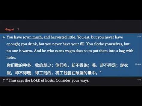 哈该书第一章 ESV英文圣经朗读中英对照 YouTube