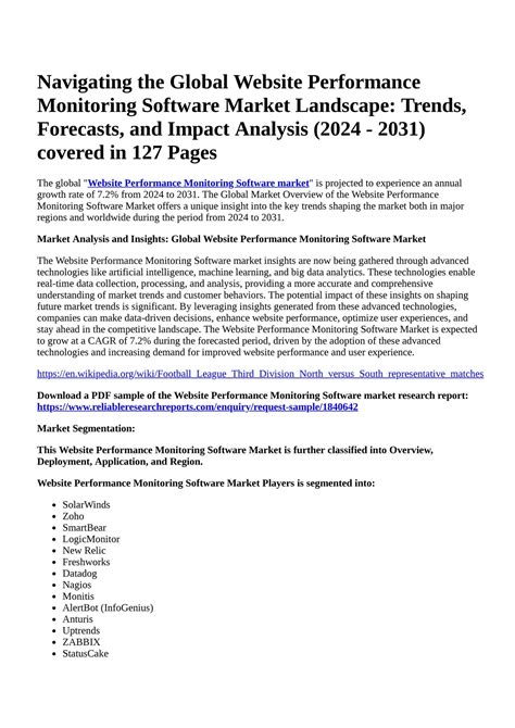 Reportprime Navigating The Global Website Performance Monitoring