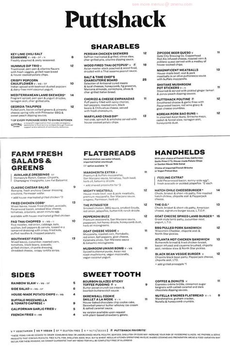Online Menu Of Puttshack Restaurant Atlanta Georgia 30318 Zmenu