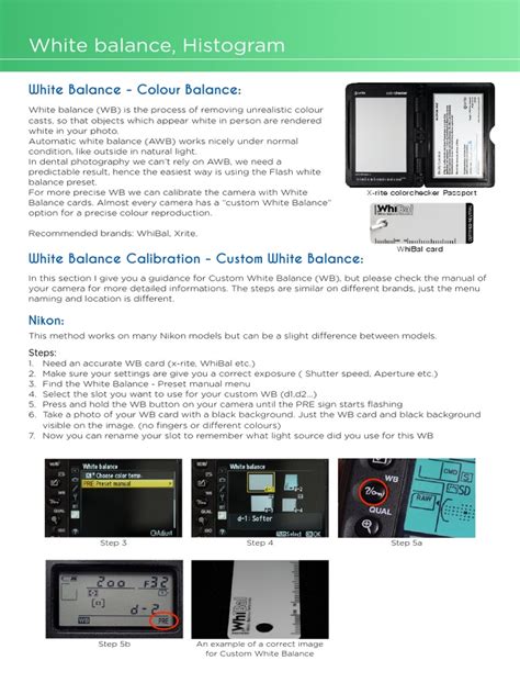 White Balance And Histogram Pdf Exposure Photography Hobbies