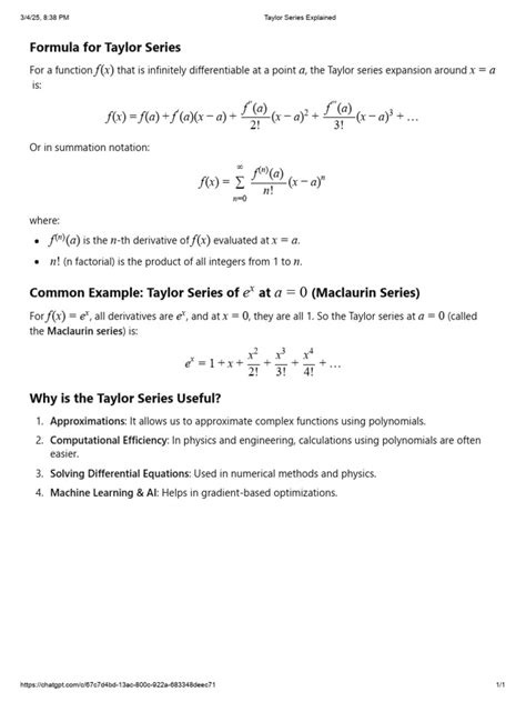 Taylor Series Explained Pdf