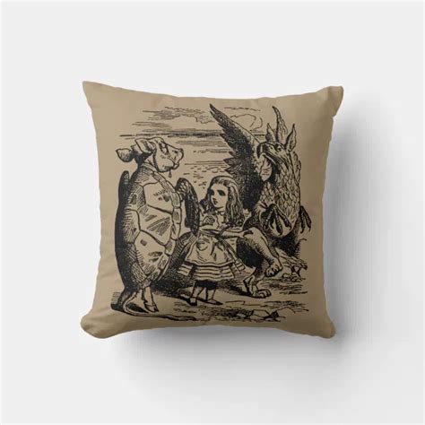 Vintage Alice In Wonderland Gryphon Mock Turtle Throw Pillow Zazzle