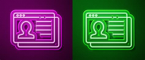 보라색과 녹색 배경에 격리 된 빛나는 네온 라인 이력서 아이콘 Cv 응용 프로그램 전문 직원을 검색 인력 분석 이재개됩니다 벡터 0명에 대한 스톡 벡터 아트 및 기타 이미지