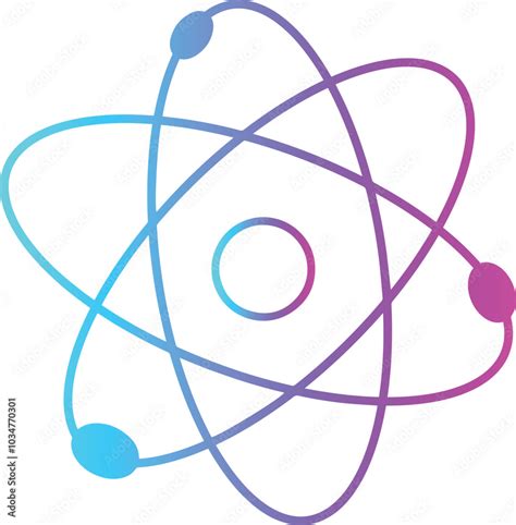 Atom Icon Isolated On White Background Atomic Structure Model Consists