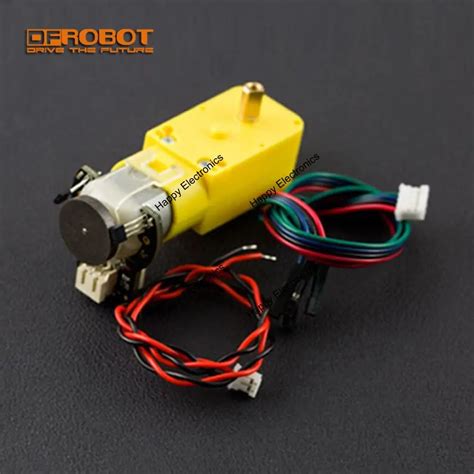 Dfrobot 6v 160rpm Micro Dc Geared Motor 3~75v 02kg With Encoder Sj01 1201 Quadrature