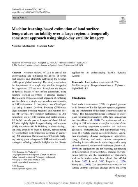 Machine Learning Based Estimation Of Land Surface Temperature Variability Over A Large Region A