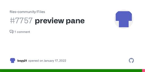 Preview Pane · Issue 7757 · Files Communityfiles · Github