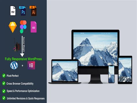 PSD Figma Sketch XD AI PDF Converted To WordPress Using Elementor Upwork