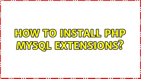 Ubuntu How To Install Php Mysql Extensions Youtube